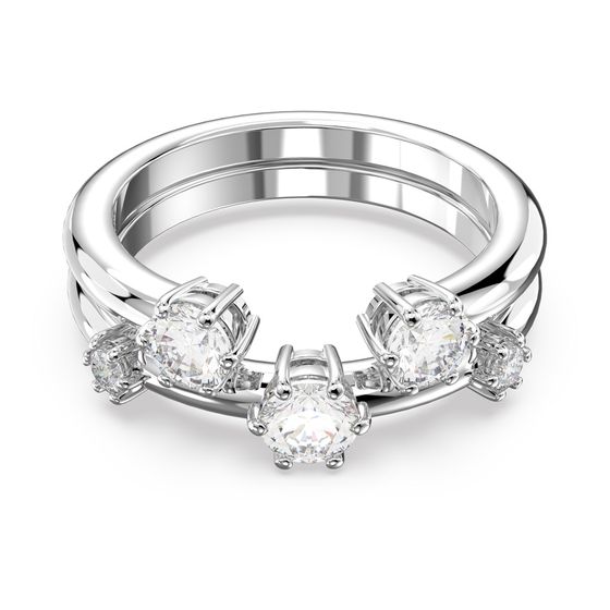 Anillo Constella, Conjunto (2), Talla redonda, Blanco, Baño de rodio ...