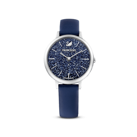 Reloj Crystalline Joy, Correa de piel, Azul, Acero inoxidable ...