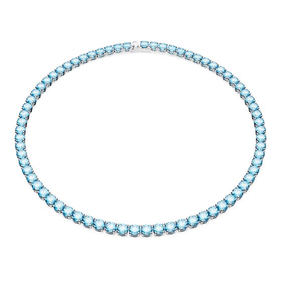 Collar Matrix Tennis, Talla redonda, Medio, Azul, Baño de rodio ...