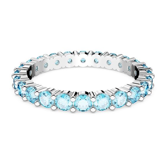 Anillo Matrix, Talla redonda, Azules, Baño de rodio | Swarovski Online ...